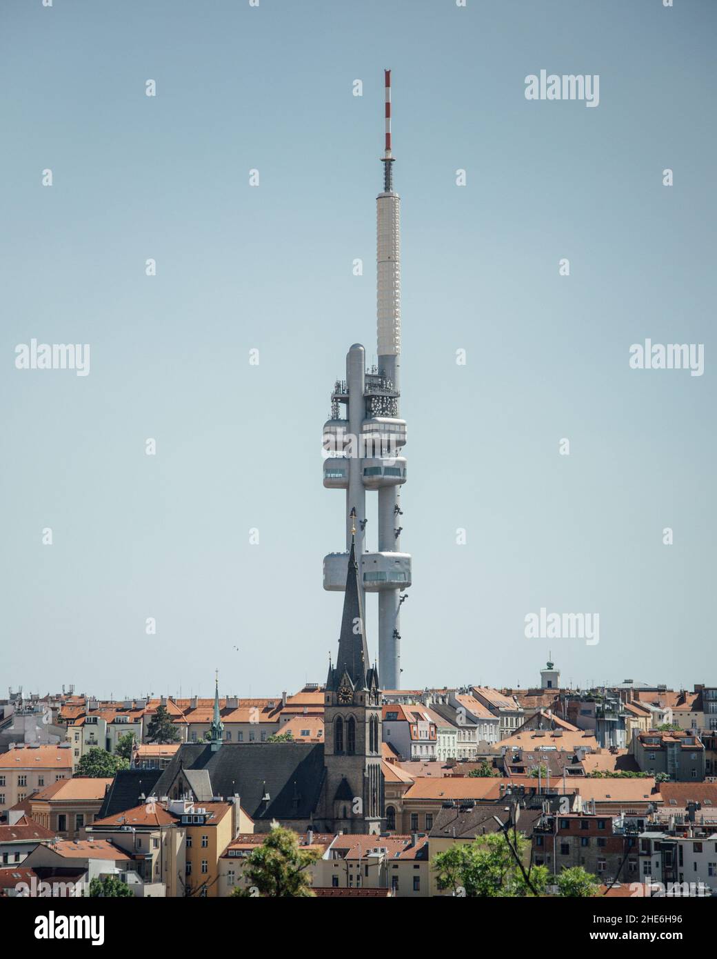 Vertical shot of a tower in Vitkov, Prague, Czechia Stock Photo - Alamy