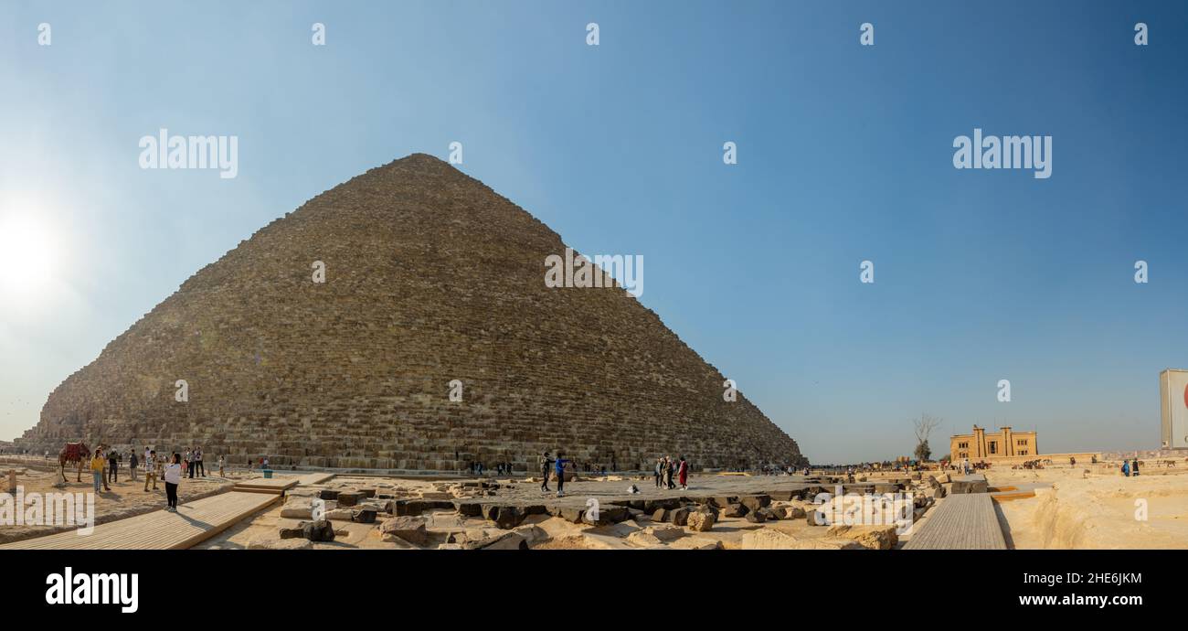 Panorama of The Great Pyramid of Giza, Egypt Stock Photo - Alamy