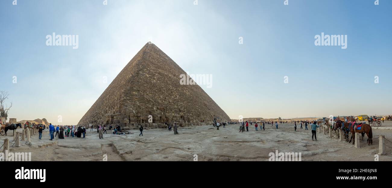 Panorama of The Great Pyramid of Giza, Egypt Stock Photo - Alamy