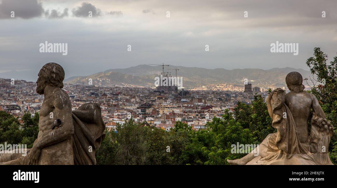 A cityscape of the beautiful Spanish city of Barcelona including the ...
