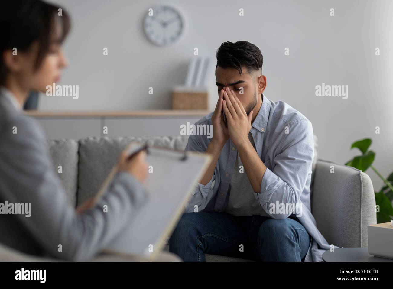 Psychotherapy Treatment Of Depression And Anxiety Concept Stressed