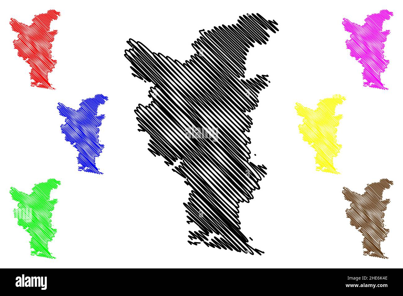 Tiruvarur district (Tamil Nadu State, Republic of India) map vector ...