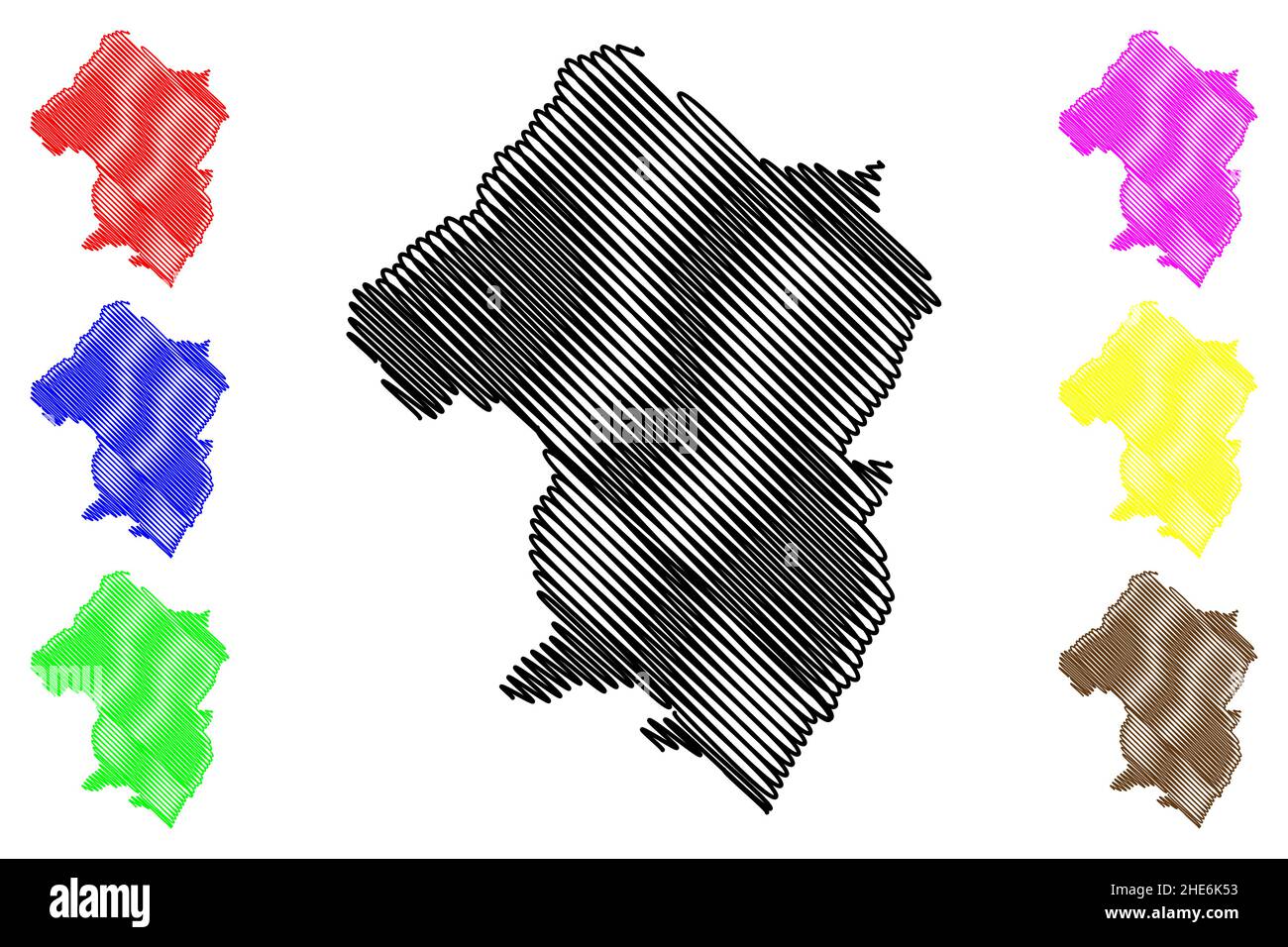 Tuensang district (Nagaland State, Republic of India) map vector ...