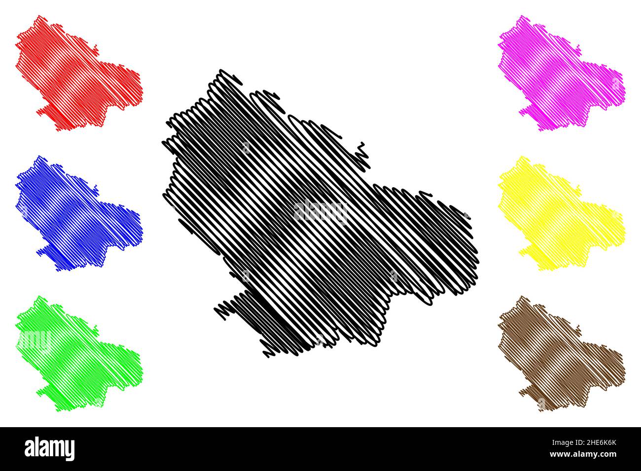 Udhampur district (Jammu and Kashmir union territory, Republic of India) map vector illustration ...