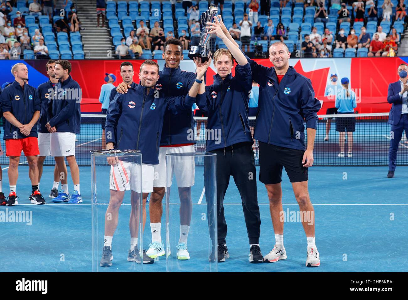 Sydney, Australia. 09th Jan, 2022. Felix Auger-Aliassime, Denis Shapovalov and Team Canada win ...