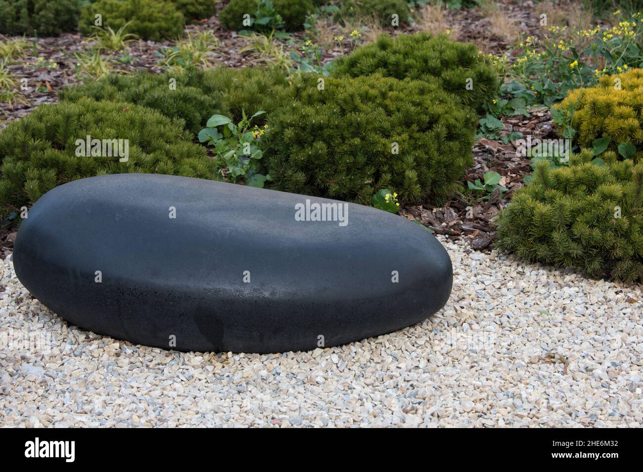 Zen garden dry landscape, or karesansui, japanese rock garden with ...