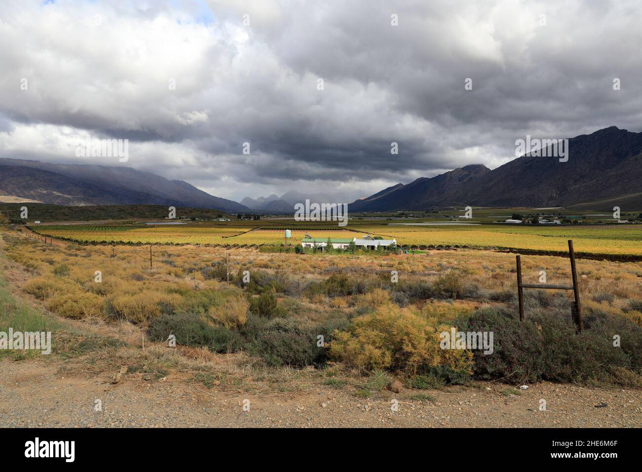 The Hex river valley near De Doorns in the Western Cape Province of ...