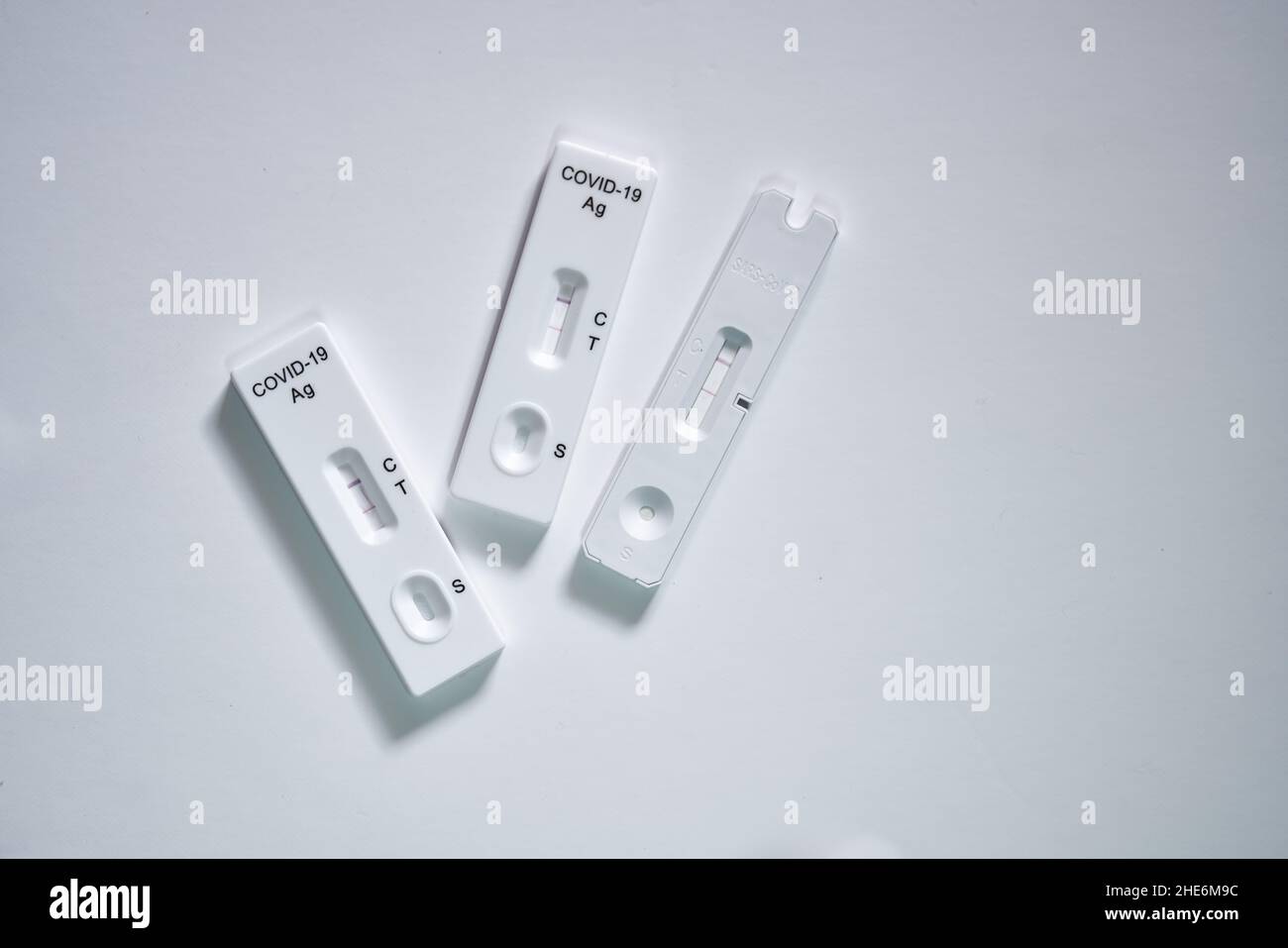 Rapid COVID-19 antigen test with positive result of infection Stock ...