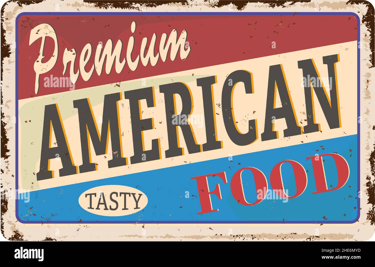 Vintage American food metal sign - Vector EPS10. Grunge effects can be ...