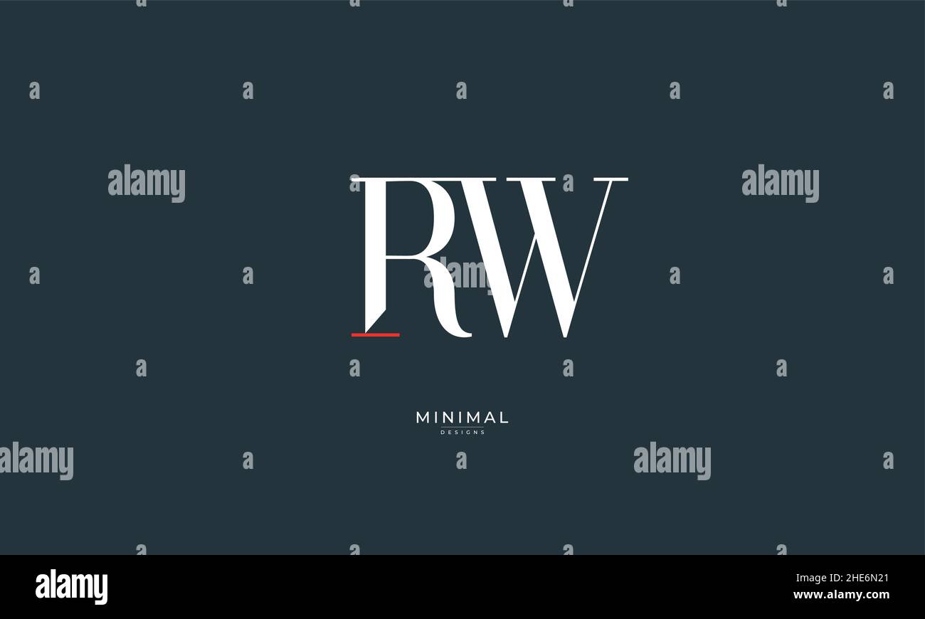 Alphabet letter icon logo RW Stock Vector Image & Art - Alamy