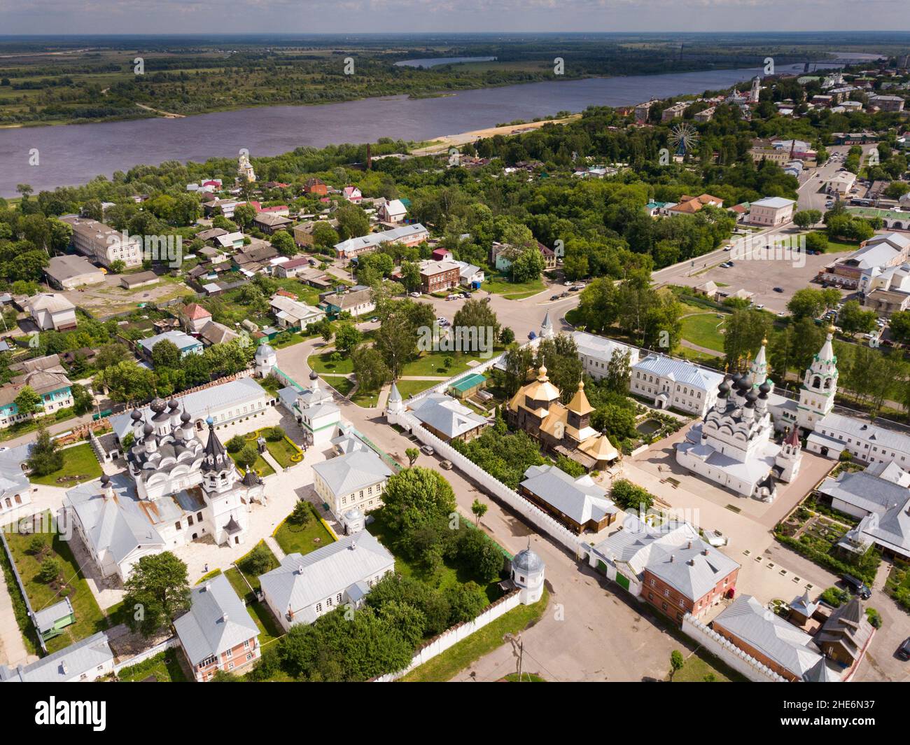 Panoramic aerial view of Trinity and Annunciation Monasteries Stock ...