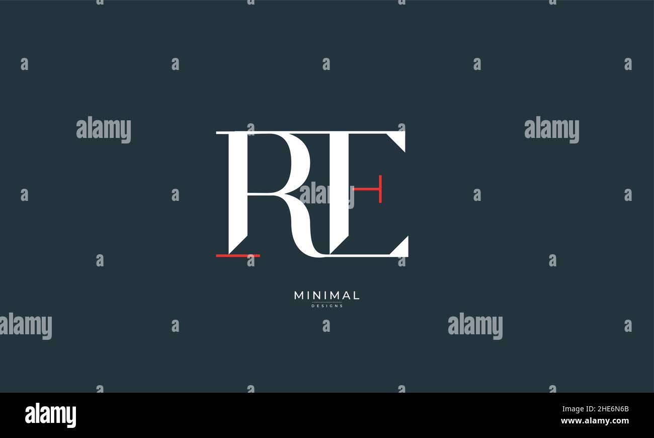 Alphabet letter icon logo RE Stock Vector Image & Art - Alamy