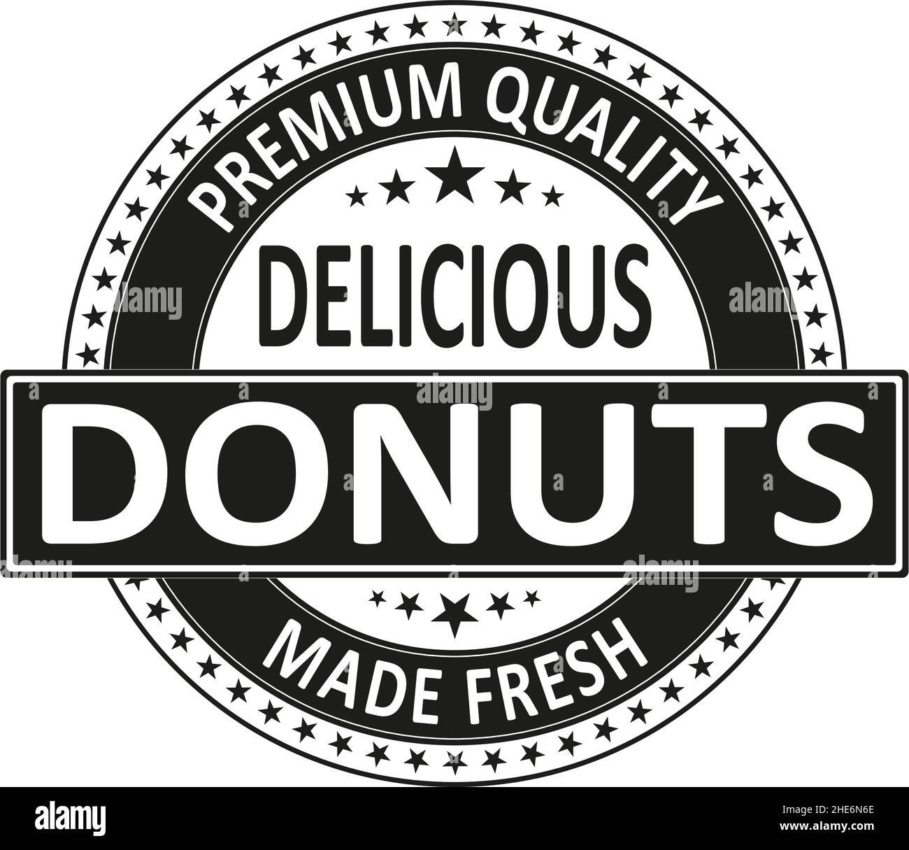 Delicious Donuts Served Here Stamp. Sign. Seal. Logo vector ...