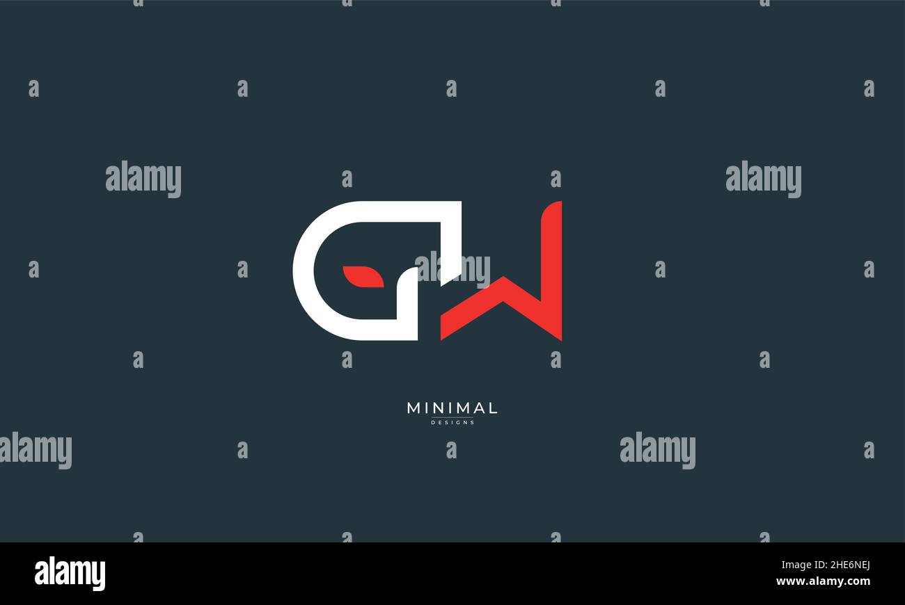 Alphabet letter icon logo GW Stock Vector Image & Art - Alamy