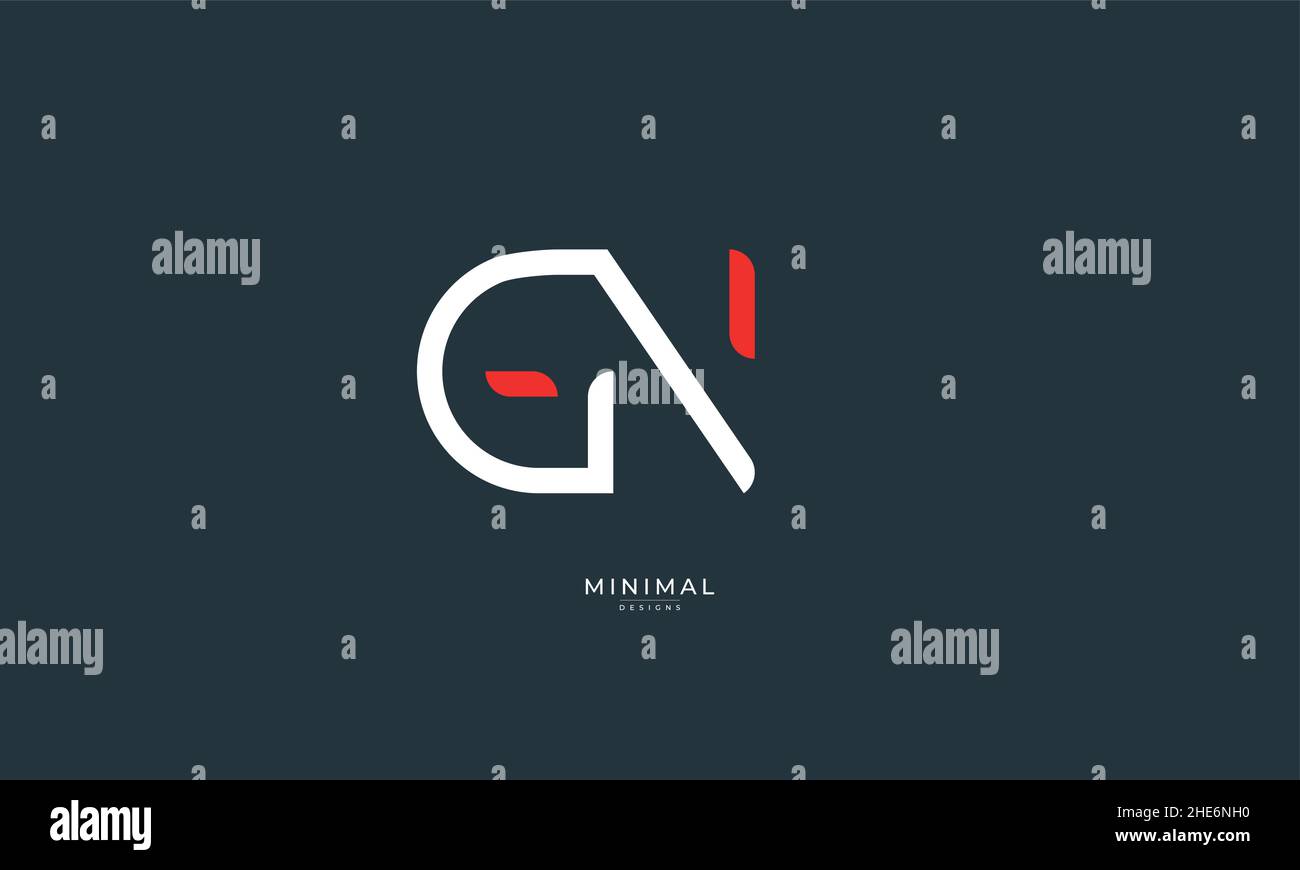 Alphabet letter icon logo GN Stock Vector Image & Art - Alamy