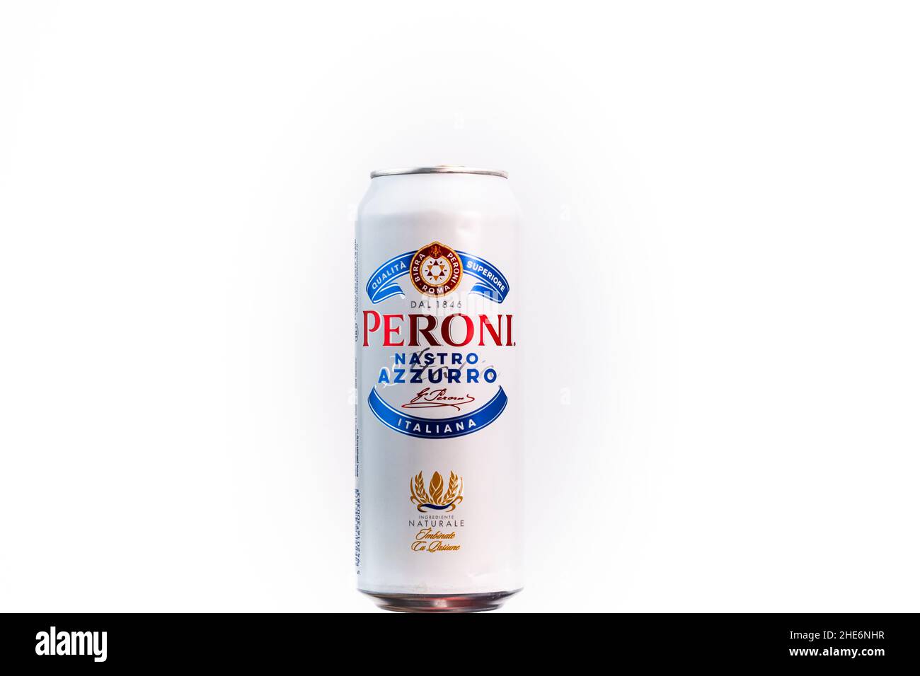 Peroni Nastro Azzurro, a premium lager beer produced since 1963 by ...
