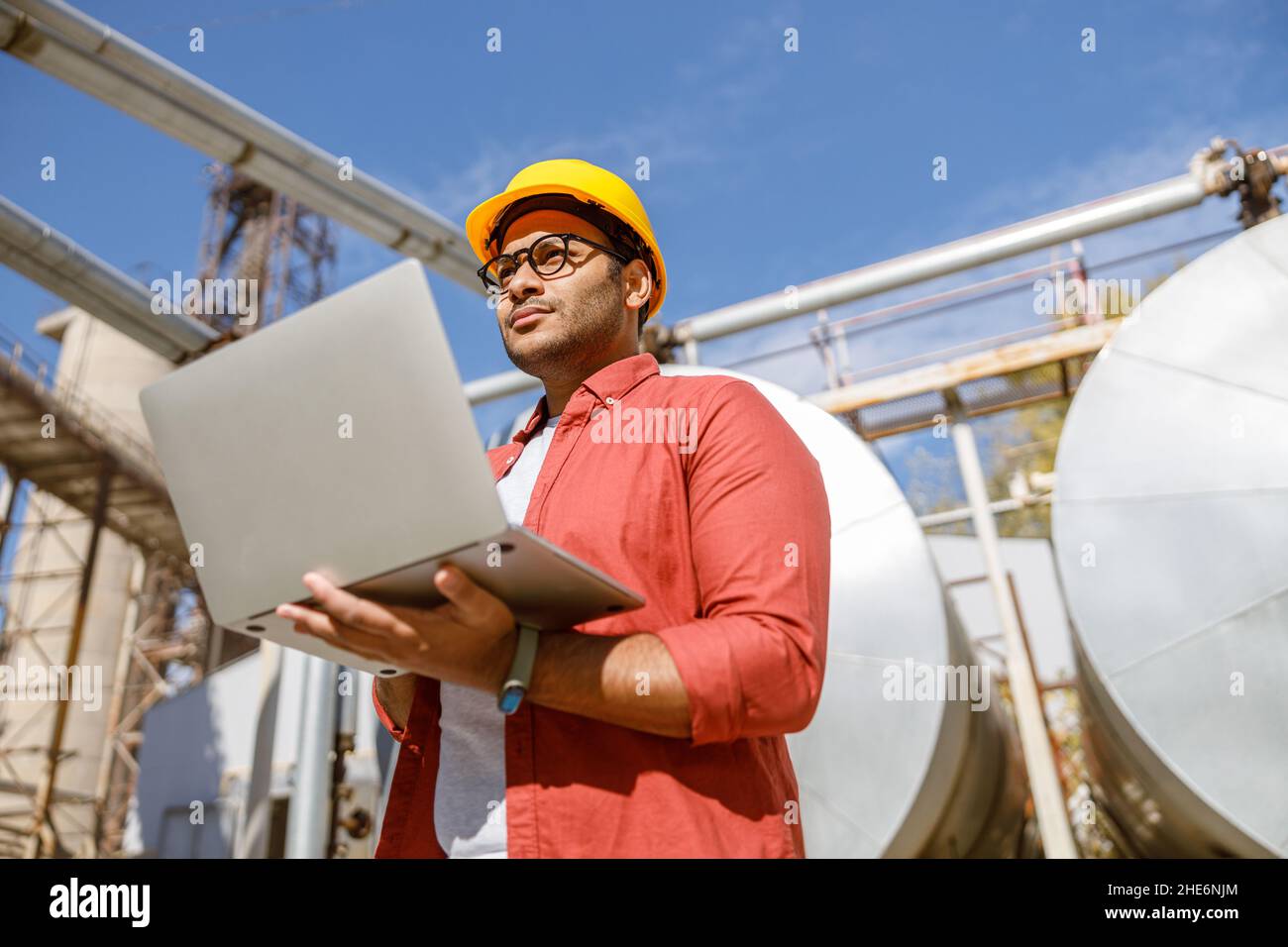 Construction engineer on his job at heavy industry plant Stock Photo ...
