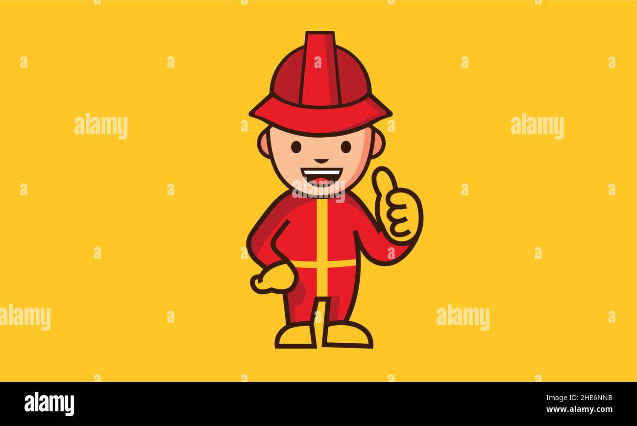 cartoon illustration of a firefighter Stock Vector Image & Art - Alamy