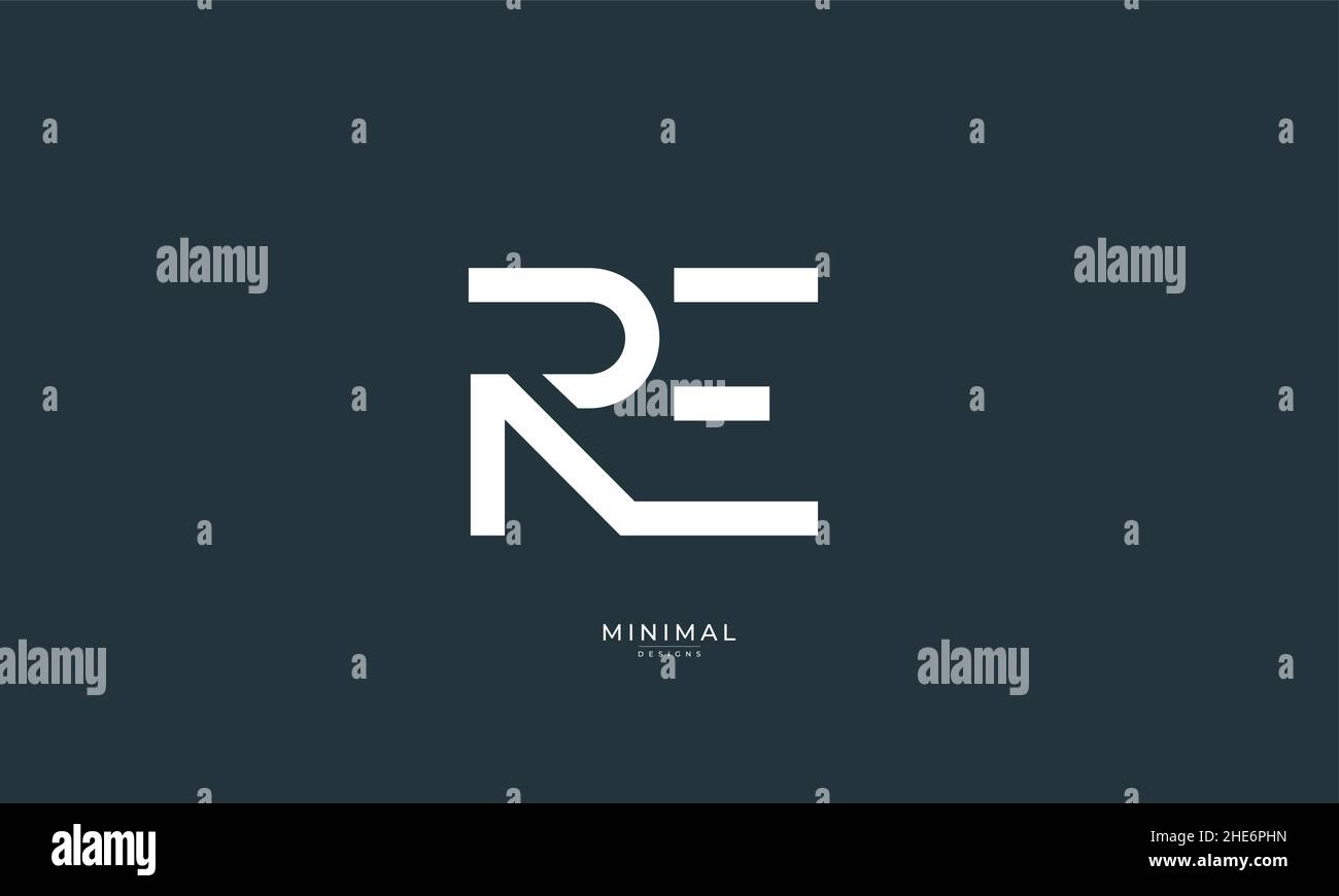 Alphabet letter icon logo RE Stock Vector Image & Art - Alamy