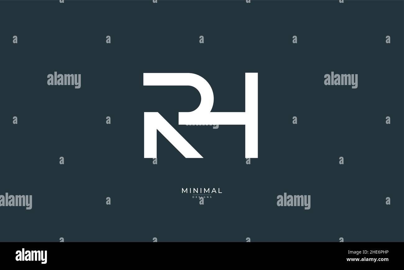 Alphabet letter icon logo RH Stock Vector Image & Art - Alamy