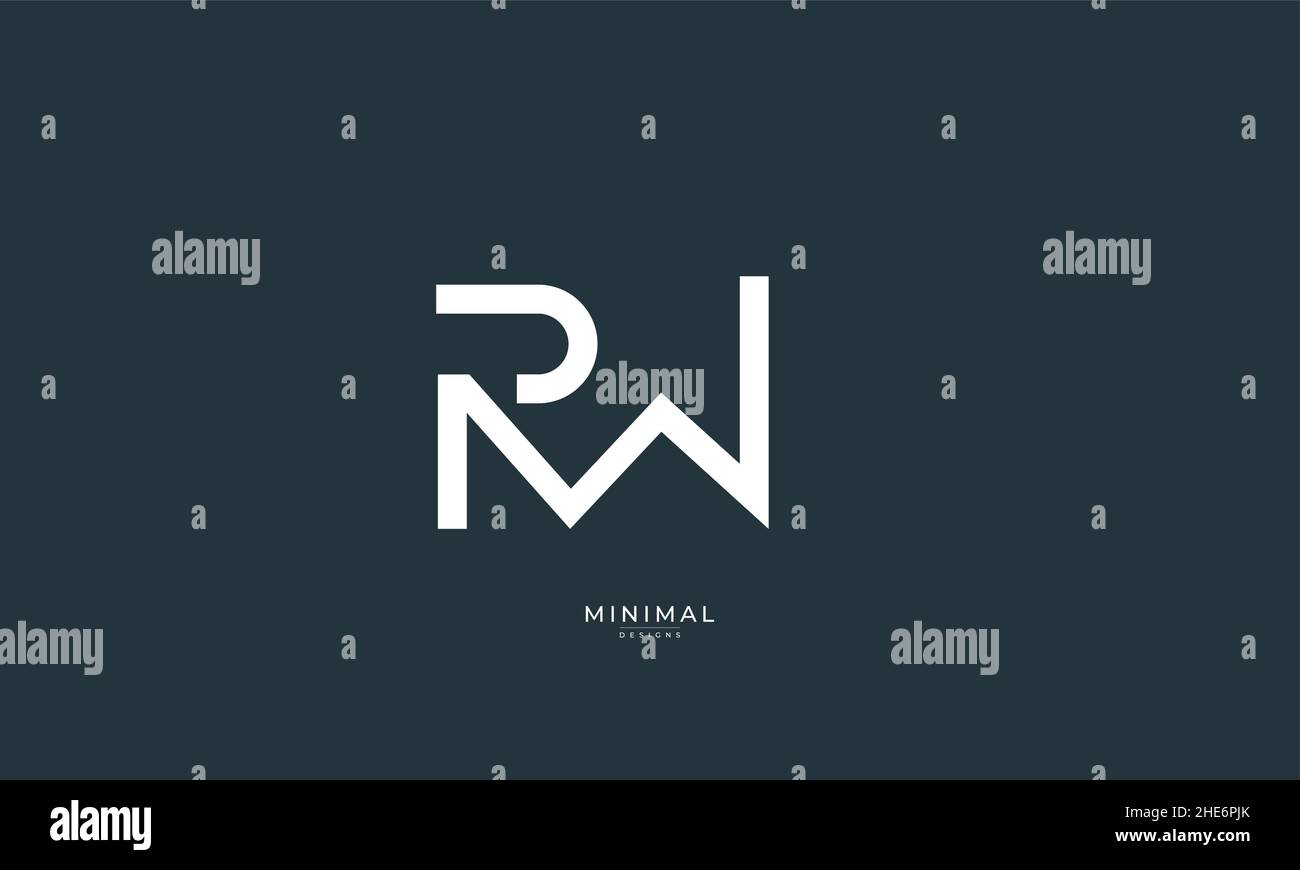 Alphabet letter icon logo RW Stock Vector Image & Art - Alamy