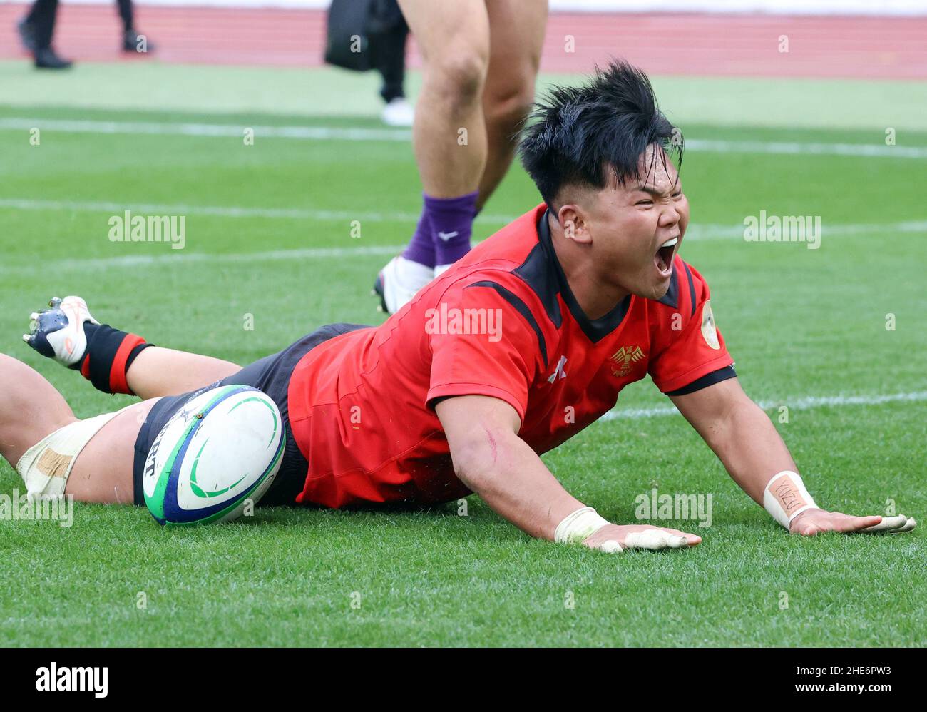 Tokyo, Japan. 9th Jan, 2022. Teikyo University rugby team No.8 Akito ...