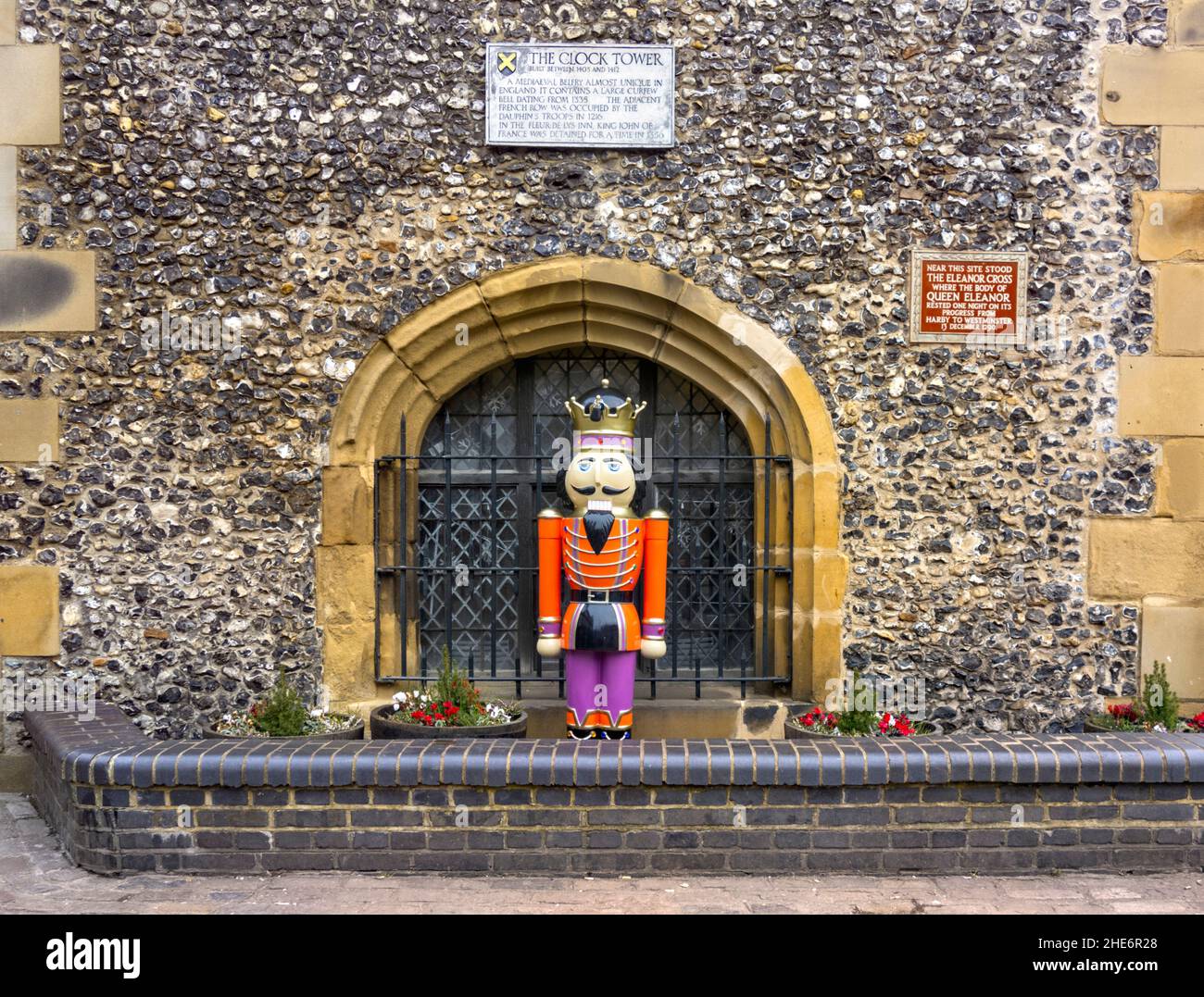 Clock Tower St. Albans large toy Christmas soldier standing outside ...