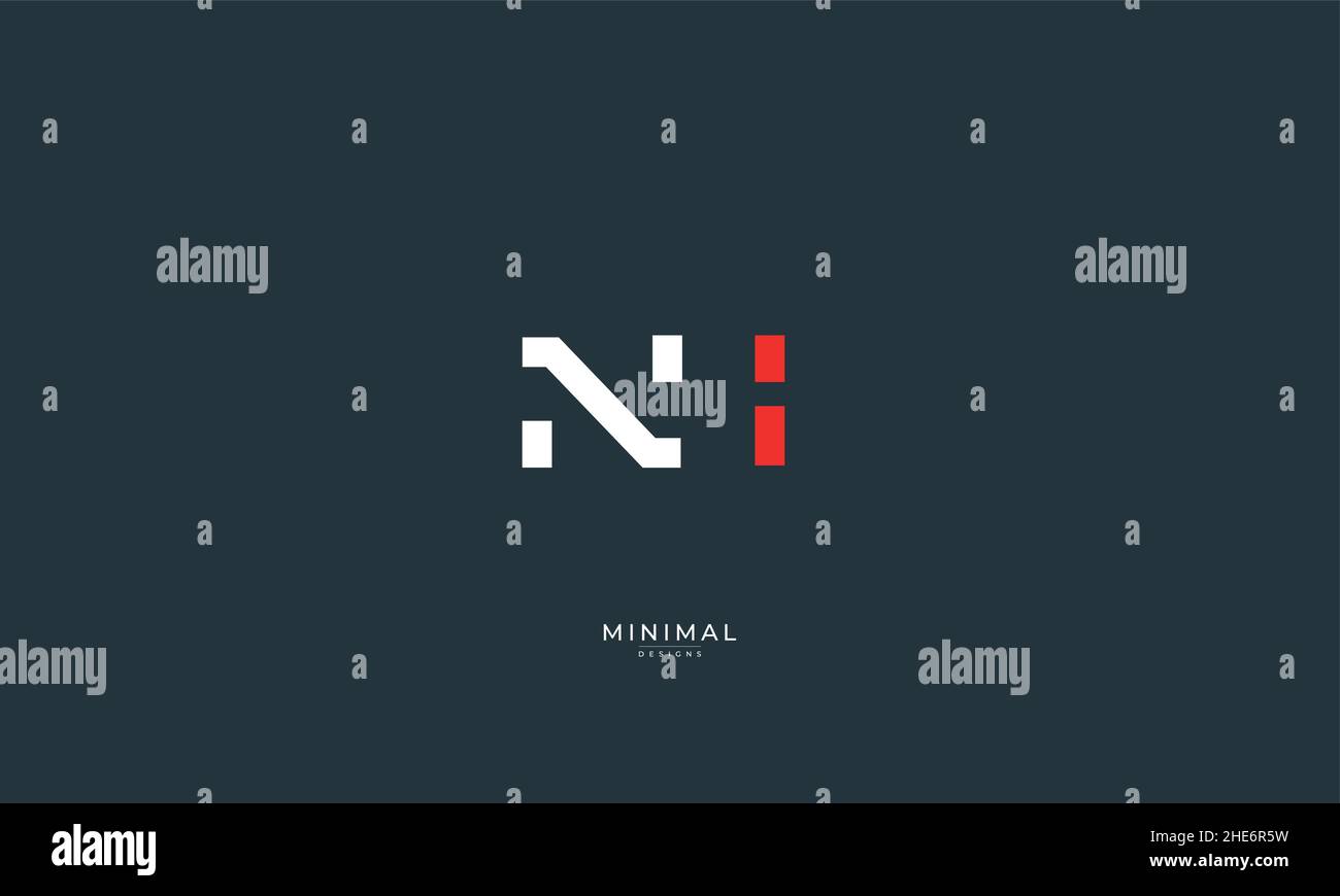 Alphabet letter icon logo NI Stock Vector Image & Art - Alamy