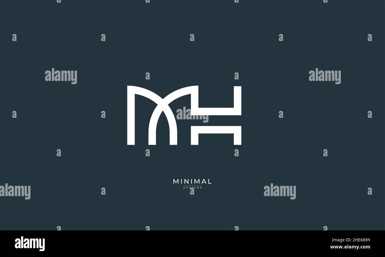 Alphabet letter icon logo MH Stock Vector Image & Art - Alamy
