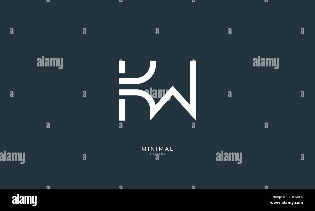 Alphabet letter icon logo KW Stock Vector Image & Art - Alamy