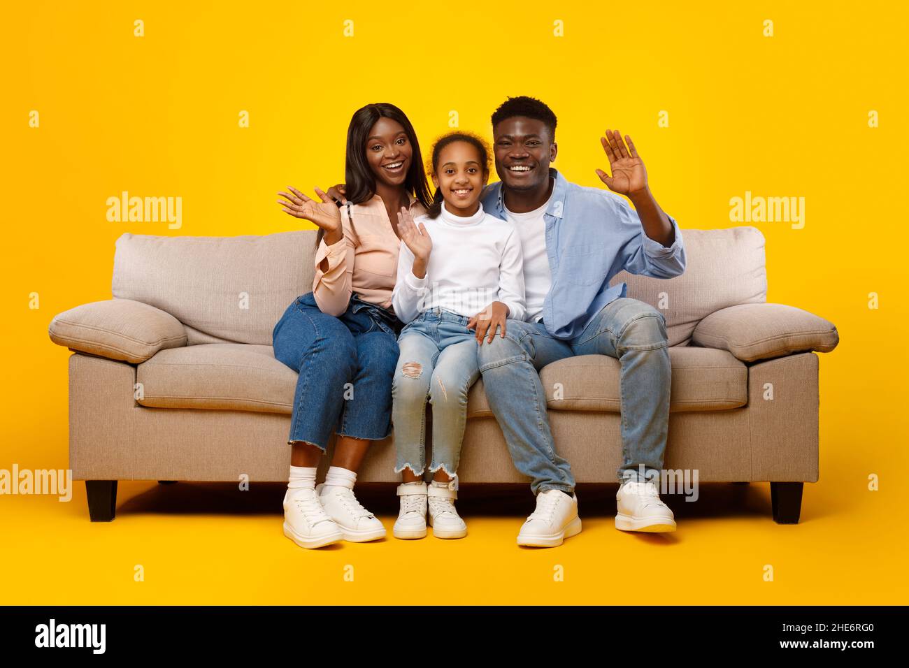 Family Waving