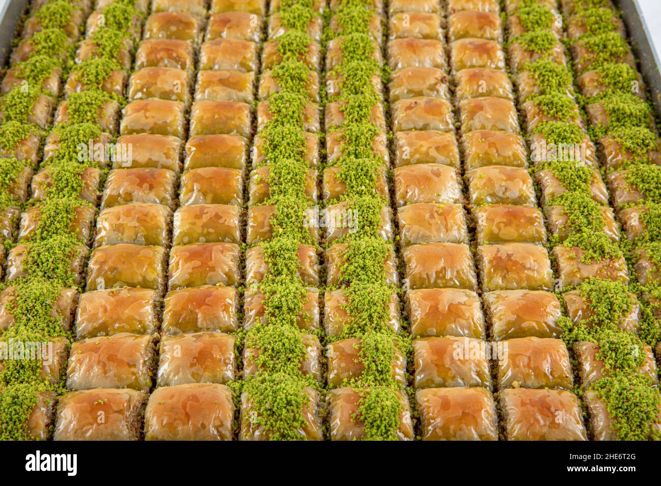 Traditional Turkish Pastry Dessert pistachio Baklava. Baklava shop ...
