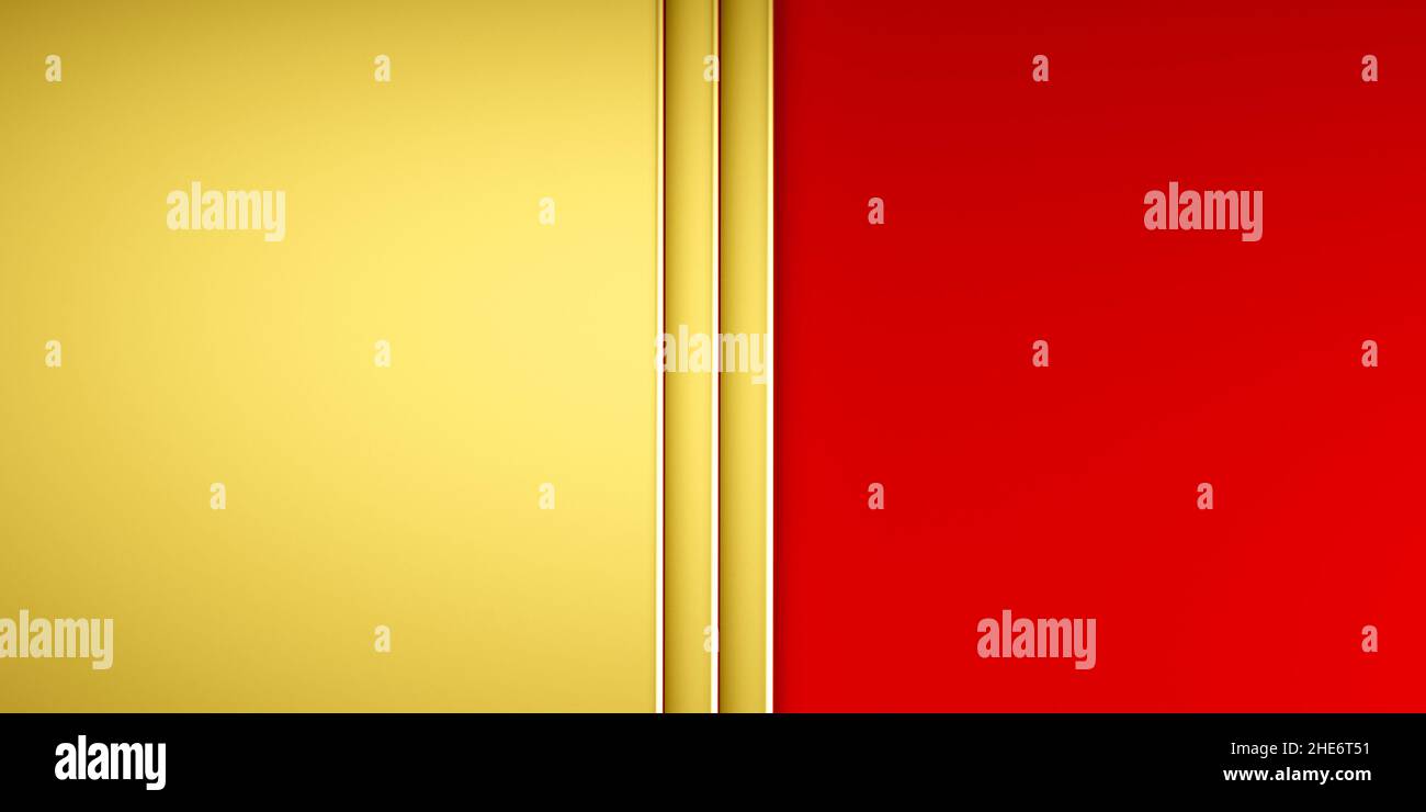 Open book cover in red and golden color spine. 3D Render Illustration ...