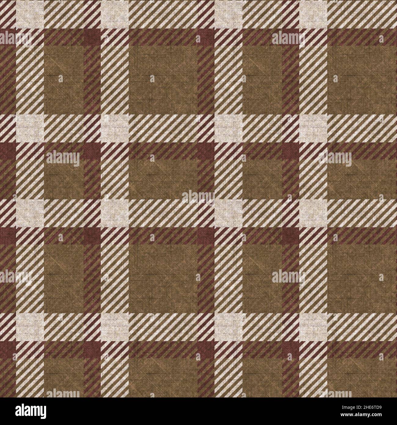 Sepia brown neutral woven plaid texture background. Seamless old worn ...