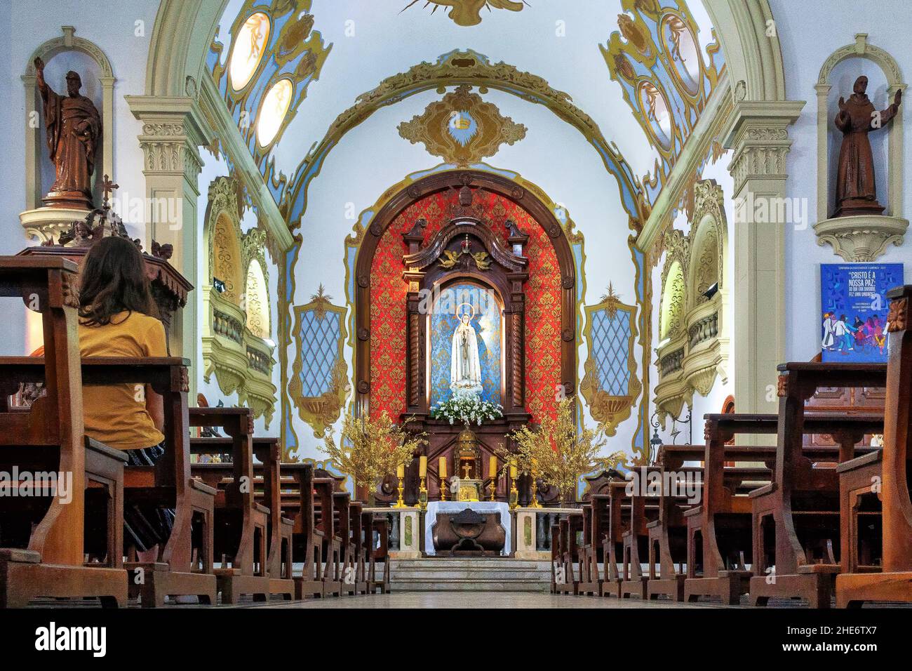 The altar inside of the Nossa Senhora de Rosario de Fatima church (Our ...