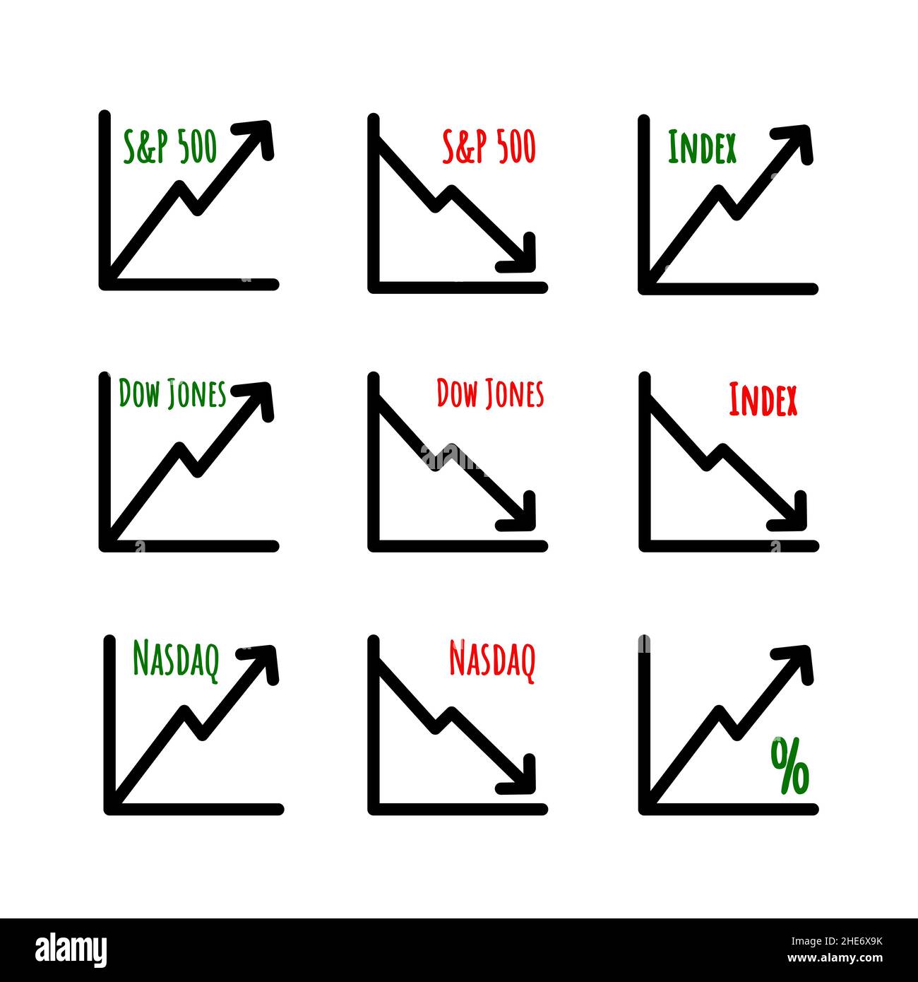 abstract financial chart. Different index arrows icon. Stock Vector ...