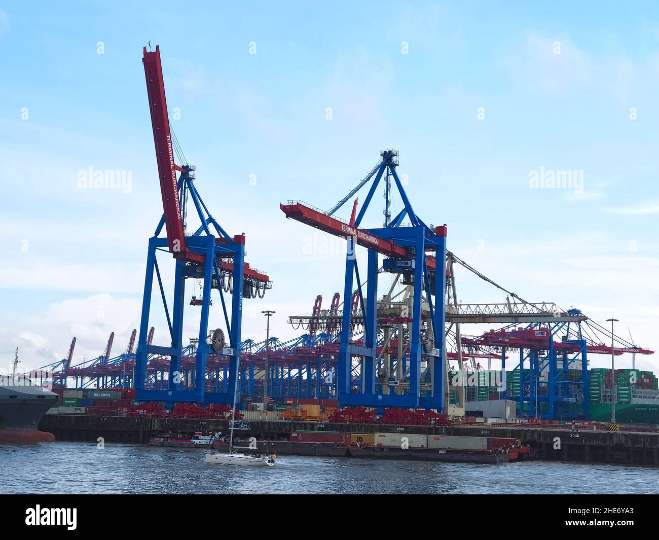 Cargo industry and container shipping at the Famous port of Hamburg ...