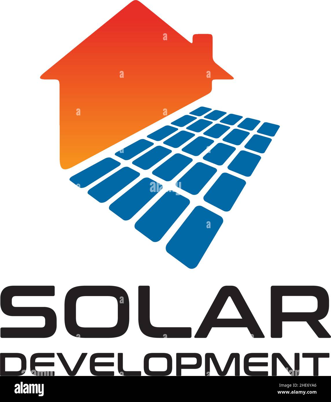 Modern solar panel house company vector logo design Stock Vector Image ...