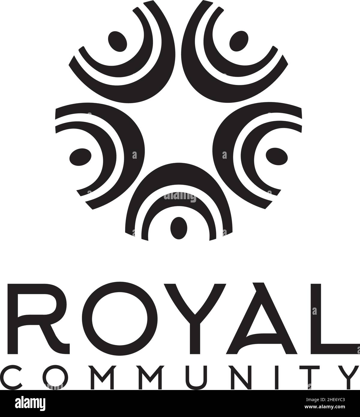 Modern bold black simple community and team work vector logo design ...