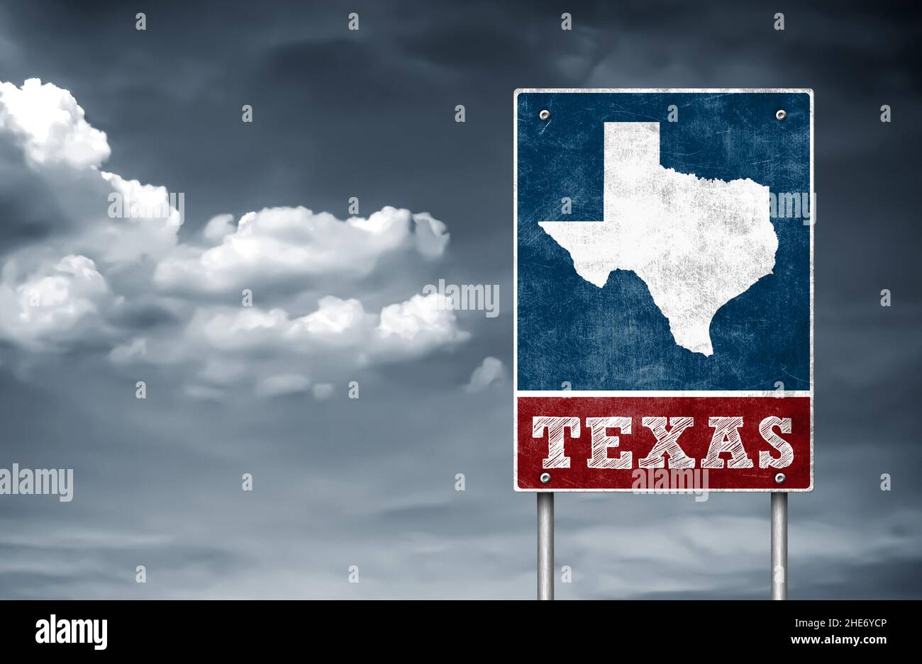 Vintage Texas road sign Stock Photo - Alamy