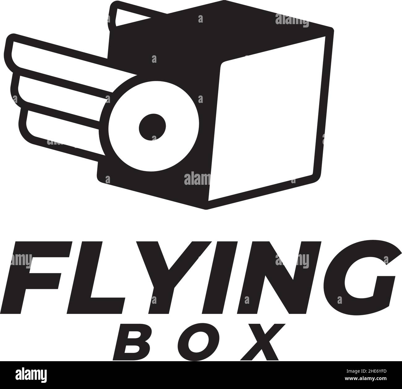 Flying box with wings as expedition courier company vector logo design ...