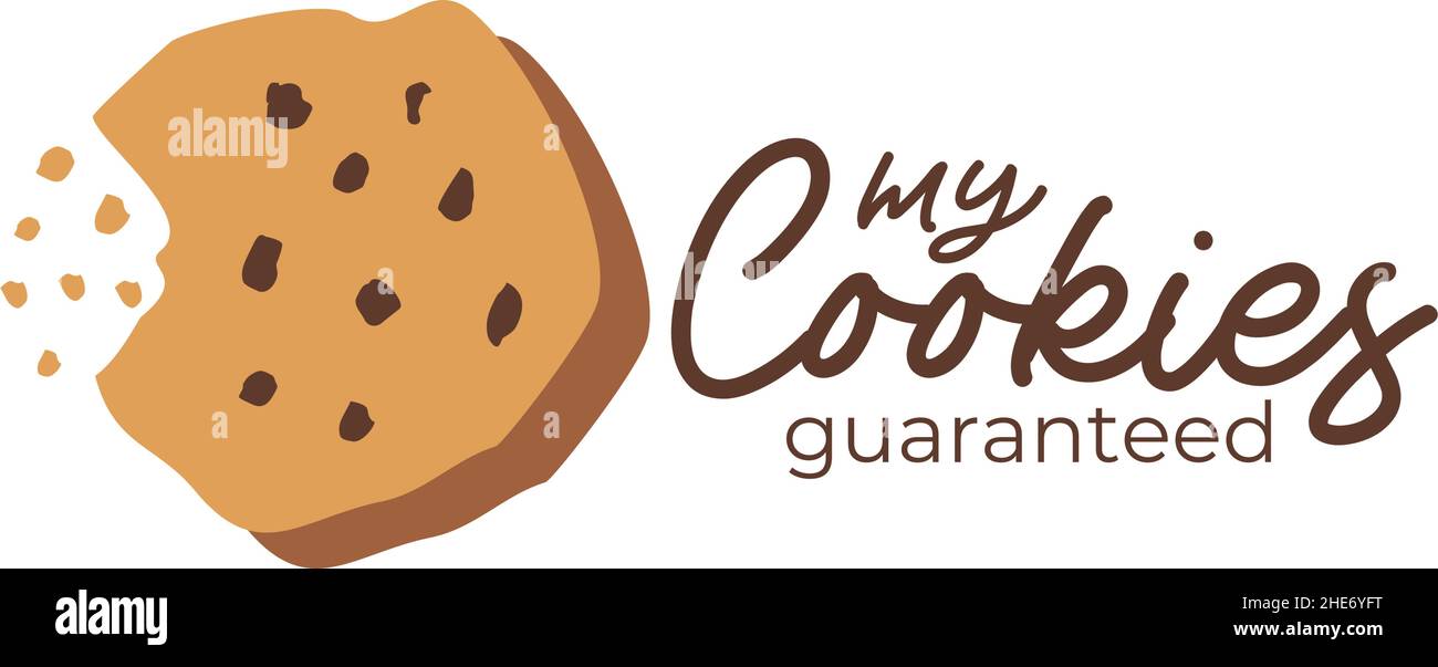 Bitten cookies with flying crumb vector logo design Stock Vector Image ...