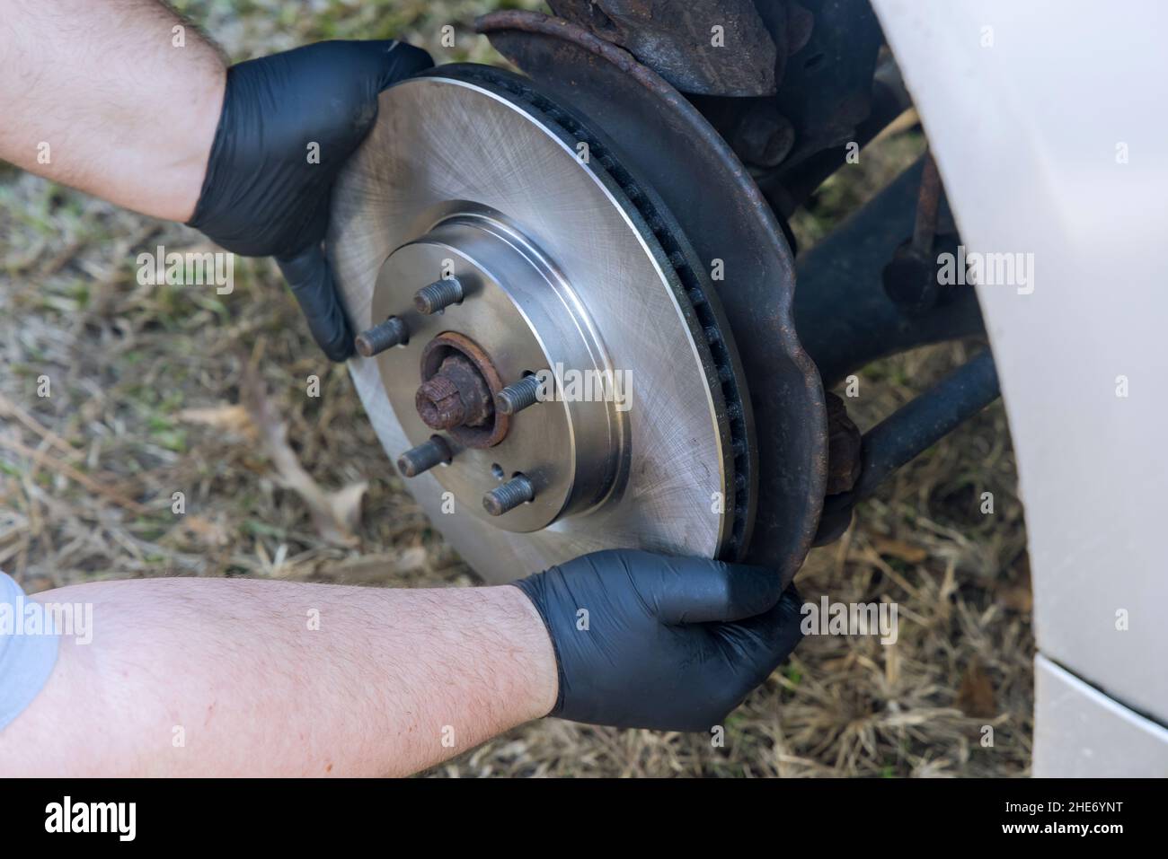 Replacing brake disc safety driving replacement easy installation Stock ...