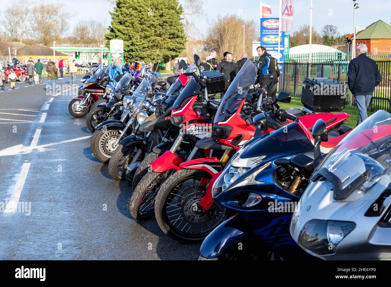 Northampton, UK. 9th January 2022. Chilly Willy Charity Motorcycle Ride ...