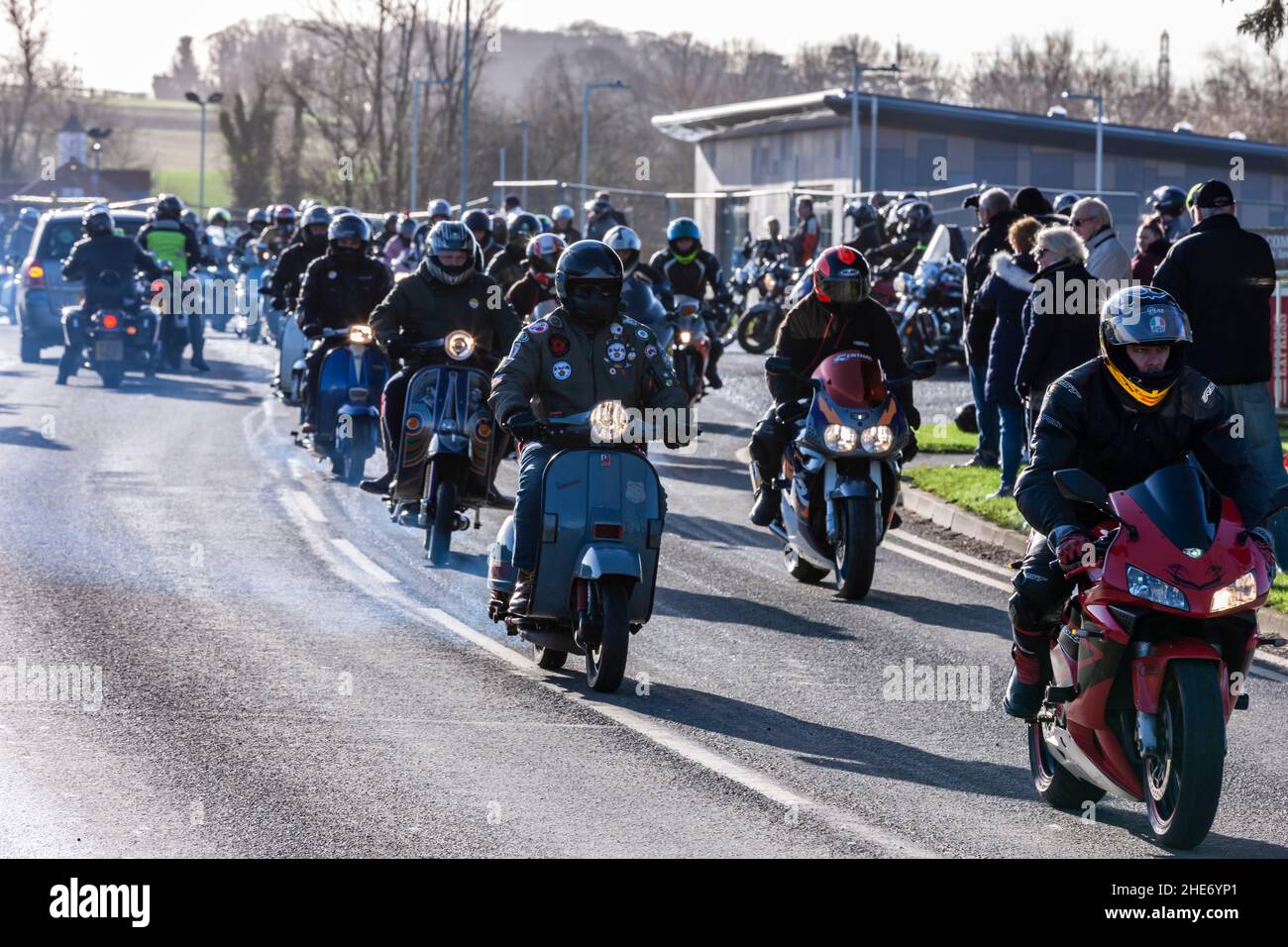 Northampton, UK. 9th January 2022. Chilly Willy Charity Motorcycle Ride ...