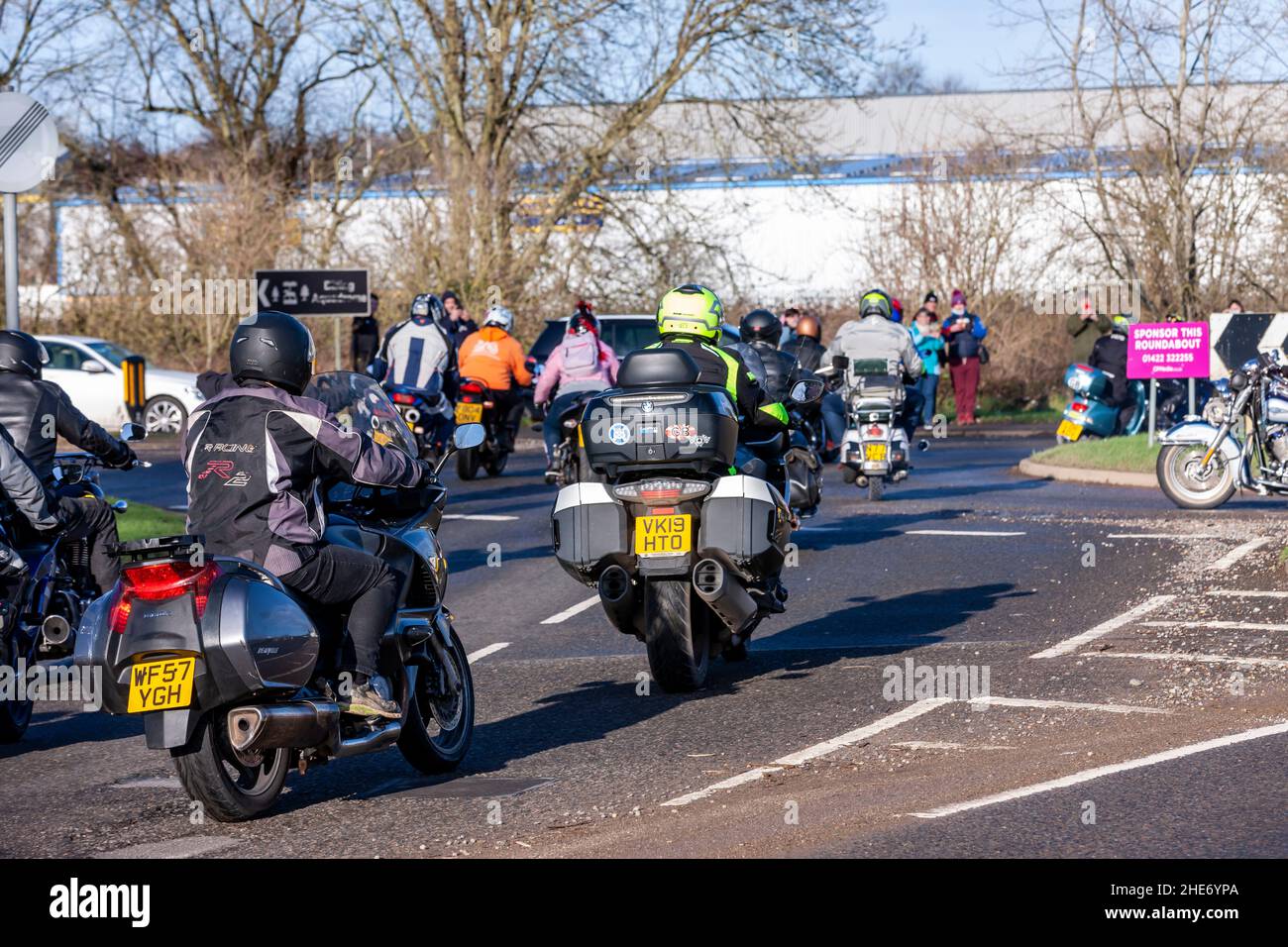 Northampton, UK. 9th January 2022. Chilly Willy Charity Motorcycle Ride ...