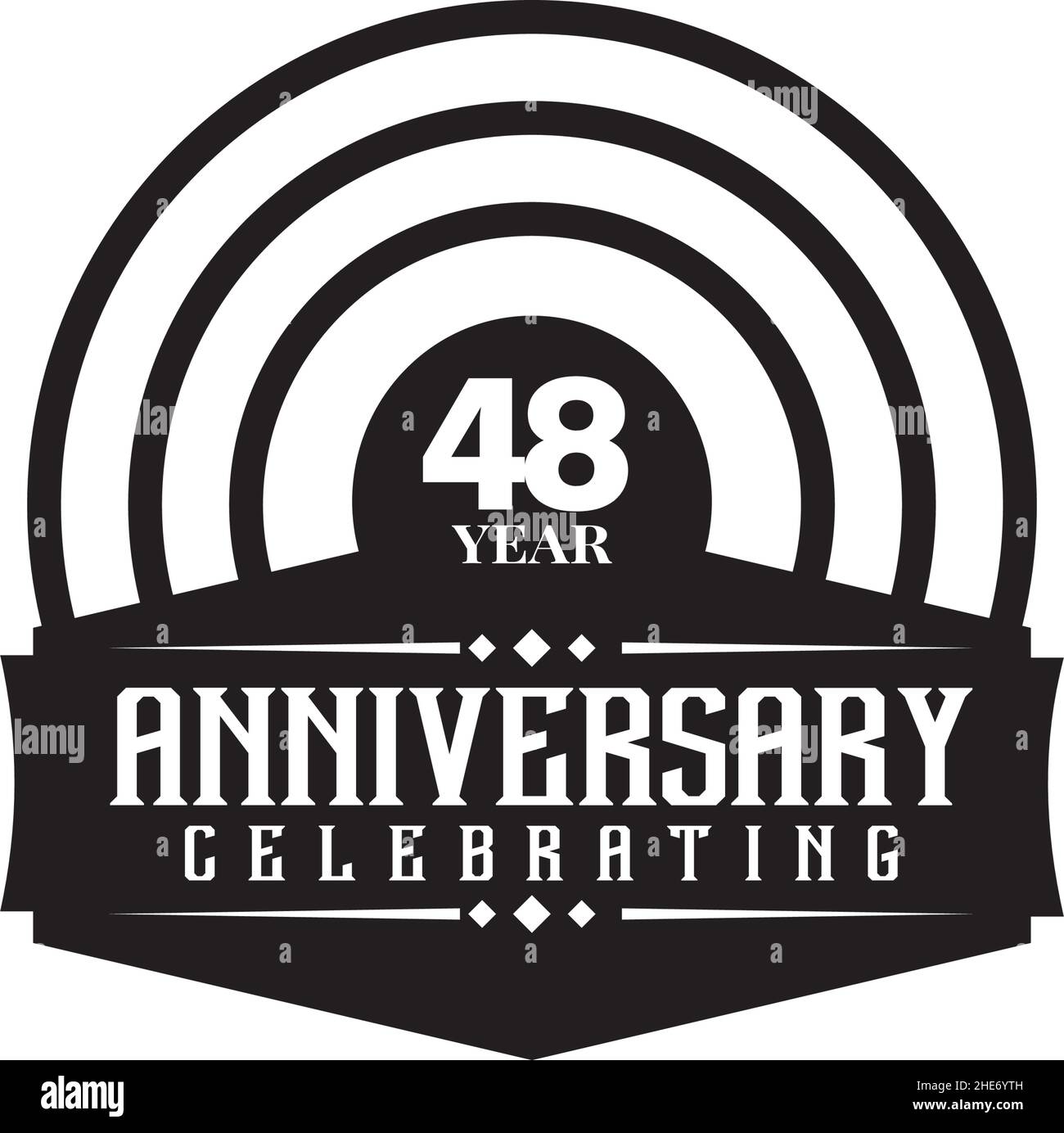 48th year anniversary logo design vector template Stock Vector Image ...