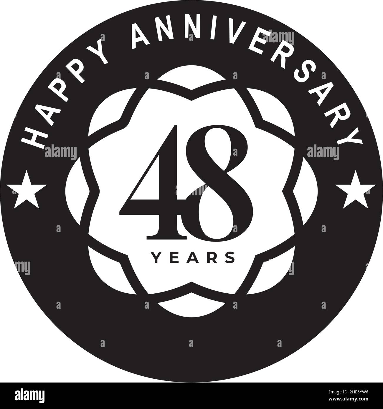 48th year anniversary logo design vector template Stock Vector Image ...