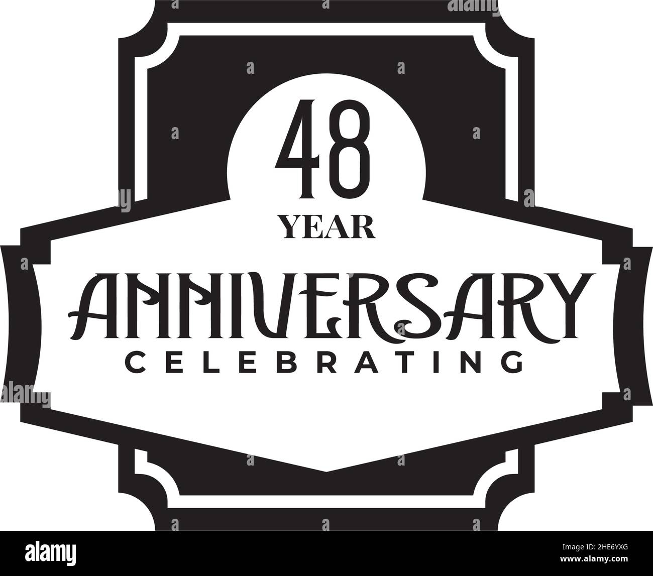 48th year anniversary logo design vector template Stock Vector Image ...