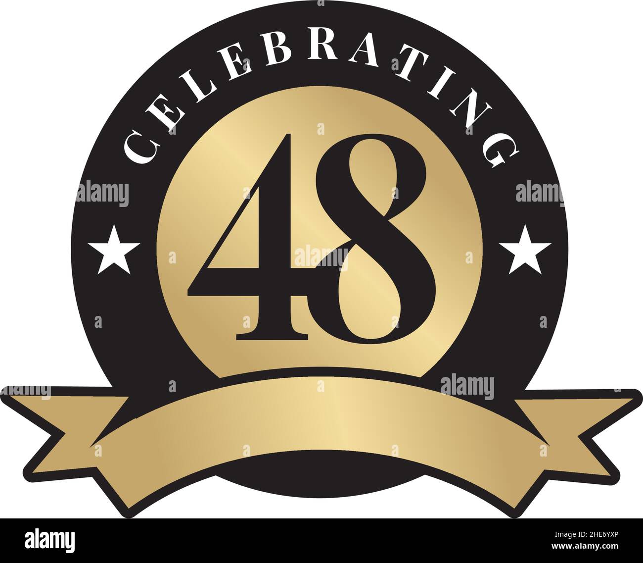 48th year anniversary logo design vector template Stock Vector Image ...